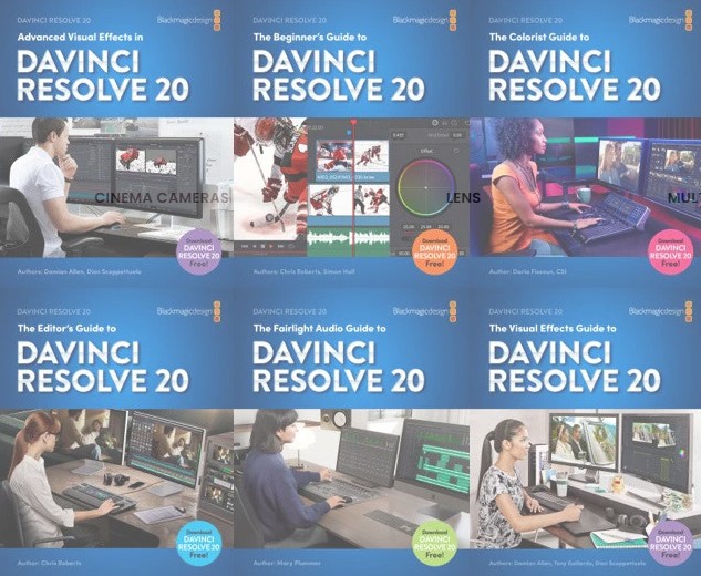 Nuevos libros para entrenamiento de Blackmagic DaVinci Resolve 20